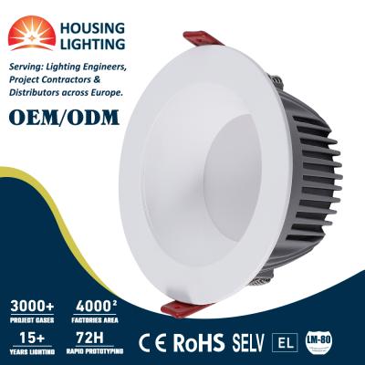 China Aluminum Round SMD LED Downlight DALI DT8 CCT Tunable White 165mm Cutout 20W 30W Indoor for sale