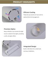 China Commercial LED Track Light 100 Lm/W 2700K-6500K Adjustable Color Temperature 5 Year Warranty for sale