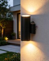 China Modern Black Grey Outdoor LED Wall Light IP55 Waterproof DALI Dimmable 6W Adjustable Beam Angle 24-60 Degree for sale