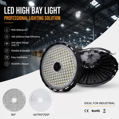 China IP65 Waterproof UFO LED High Bay Light with Honeycomb Anti-Glare Cover and 220lm/W High Lumen Efficiency for sale