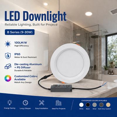 China IP65 Rated LED Panel Light with 100LM/W Efficiency and 5 Years Warranty for Wet Areas for sale