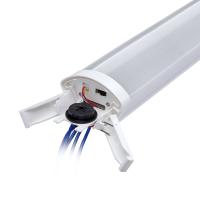 China IP65 IK08 LED Tri Proof Light 18W 35W 45W Linkable Waterproof LED Batten Light for Warehouse Factory Lighting for sale