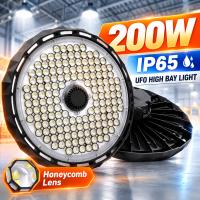 China 200W Honeycomb Lens Low Glare UFO LED High Bay Light Industrial LED High Bay Fixture for Commercial Lighting for sale