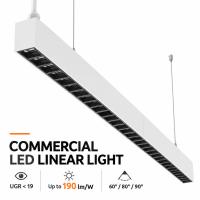 China UGR<19 DALI Dimmable LED Linear Light 1200mm 1500mm Suspended Linear LED Lighting for Commercial Office for sale