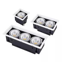 China 3 Heads LED Ceiling Downlights 265V Rectangular LED Grille Light for sale