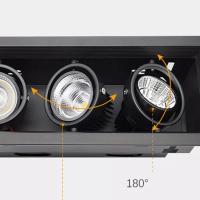 China 3 Heads LED Ceiling Downlights 265V Rectangular LED Grille Light for sale