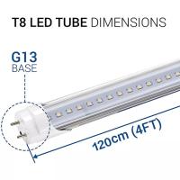 China Transparent T8 Led Tube Light Heat Aging Resistance 4ft Fluorescent Tube for sale