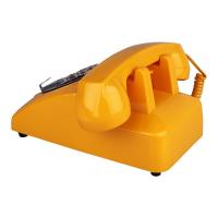 China Rotary Corded Landline Phone Volume Adjustable Golden Vintage Landline Phone for sale