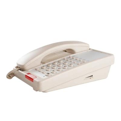 China Adjustable Flash Hotel Guest Room Telephone Beige Color Wired Table Phone for sale