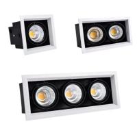 China COB Square LED Ceiling Spotlights Multi Head Led Ceiling Grid Light for sale