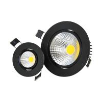 China 15w 3w LED Ceiling Spotlights Black COB Recessed Ceiling Light for sale