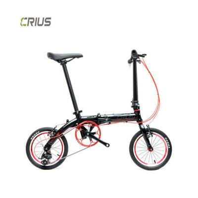 China Lightweight 14 Inch Aluminum Alloy Single Speed Folding Bike For Outdoor Adventures for sale