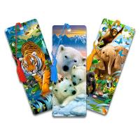 China PLASTIC LENTICULAR 3d lenticular printing souvenir bookmark-plastic pp 3d offset printed lenticular 3D animal bookmark for sale
