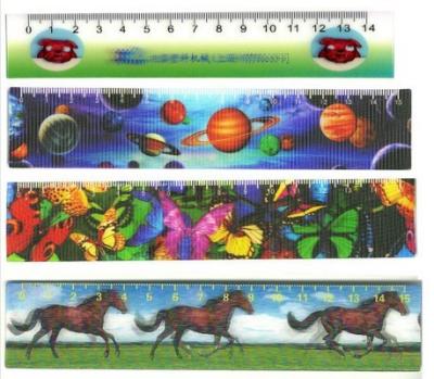 China PLASTIC LENTICULAR high quality custom 3D Stationery lenticular ruler with 3d flip LOGO printing for promotion for sale
