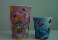 China PLASTIC LENTICULAR OEM 3D Lenticular PP plastic cup communion cup with 3d flip moving changing effect for sale
