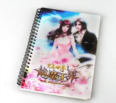 China PLASTIC LENTICULAR Customized Notepad Printing Type Plastic PET Paperback Diary Notebook with 3D Lenticular Cover for sale