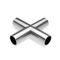 China Sanitary SS Pipe Fittings Four Way Cross DN150 Mirror Polished for sale