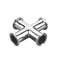 China Sanitary SS Pipe Fittings Four Way Cross DN150 Mirror Polished for sale