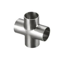 China Sanitary SS Pipe Fittings Four Way Cross DN150 Mirror Polished for sale