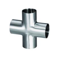 China Sanitary SS Pipe Fittings Four Way Cross DN150 Mirror Polished for sale