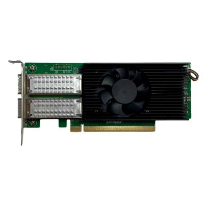China HZ100PS1600QF2 100G Dual Optical Port PCIe Network Card with PCIe Gen4.0 x16 and PS1600 Chip for High-Speed Ethernet for sale