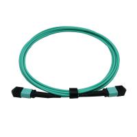 China MPO Fiber Optic Patch Cord With 8 Core OM4 Multimode Fiber 0.25dB Insertion Loss for sale