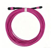 China Custom 12-Core 10M OM4 MPO(F)-MPO(F) Fiber Patch Cord With LSZH Jacket And Type B Polarity For 40G/100G Networks for sale