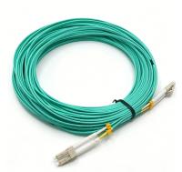 China LCUPC to LCUPC OM3 Multimode Fiber Patch Cord with Duplex 2.0mm LSZH Jacket, 25M Length for sale
