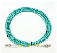 China Low Insertion Loss Enterprise Storage Fiber Patch Cable With Dual Lcupc Ends ,  Om4 Dx 2.0mm Jacket 5m Length for sale