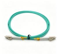 China Aqua Color 2.0mm LSZH Duplex OM3 150 Multimode Fiber Patch Cord with LC UPC Dual Connectors, 3 Meters Length for sale