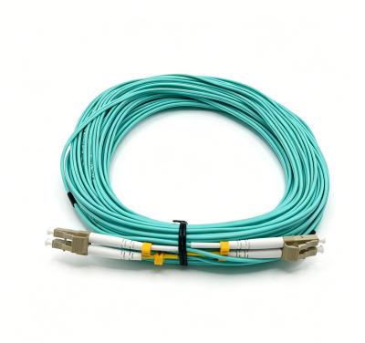 China Low Insertion Loss 100G Support Duplex Fiber Patch Cable with LC UPC to LC UPC Plugs, OM4 2.0mm Outer Jacket 20M for sale