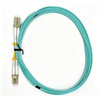 China Low Insertion Loss Duplex OM4 Multimode Fiber Patch Cord With LC-UPC To LC-UPC Connectors , 2.0mm Outer Diameter , Length 3M for sale