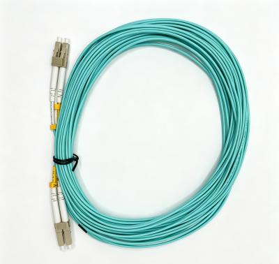 China Low Insertion Loss Duplex OM4 Multimode Fiber Patch Cord With LC-UPC To LC-UPC Connectors , 2.0mm Outer Diameter , Length 10M for sale