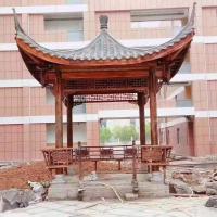 China Quadrate Unglazed Wooden Chinese Style Pavilion for sale