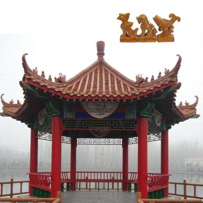 China Glossy Wooden Gazebo Roof Tiles Asian Style Glazed Garden Tiled Roof Gazebo for sale