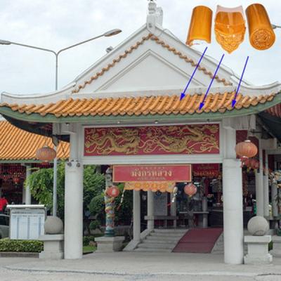 China Graphic Antique Chinese Glazed Roof Tiles Wooden Temple Drip Tiles for sale