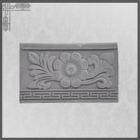 China Chinese Clay Material Grey Roof Ridge Tile Flower Pattern For Roof Top for sale