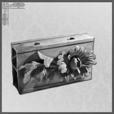 China Chinese Classical Decorative Roof Ridge Tile Handmade 3D Flower Design Clay Material for sale