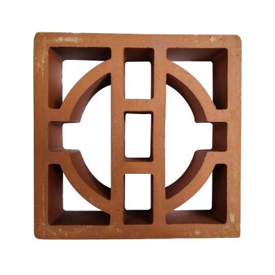 China Beauty Terracotta Hollow Garden Red Clay Bricks Outdoor Wall Blocks for sale