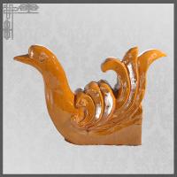 China Frost Resistant Clay Ridge Tiles Yellow Color Decorative Curved Tile for sale