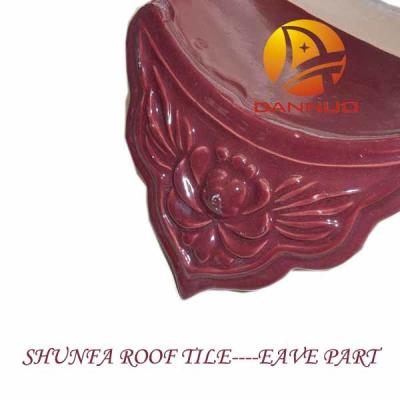 China Custom Chinese Rose Red Glazed Ceramic Roof Tiles frost resistant 220mm for sale