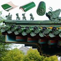 China Glazed Green Customizable Chinese Roofing Tiles China Ceramic Roof Tiles 180*110mm for sale