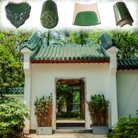 China No Peeling Green Traditional Chinese Glazed Roof Tiles 1900N For Garden Temple for sale