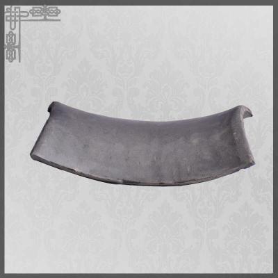 China Beautiful Build Temple Antique Clay Roof Tiles Bent Flat Type 180*160mm for sale