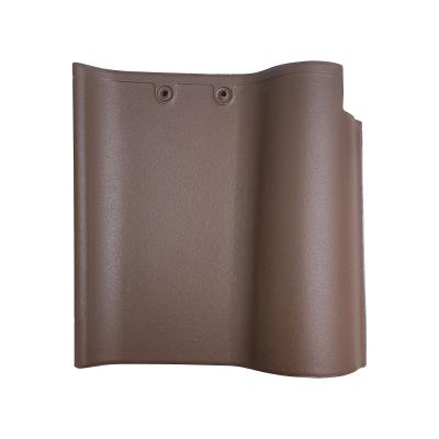 China Chocolate Color Spanish Ceramic Villa Hotel Roof Clay Tiles Size 220*220mm for sale