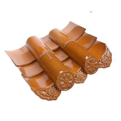 China Anti Aging Chinese Style Temple Roof Tiles Glazed Clay Roof Tile Customizable for sale