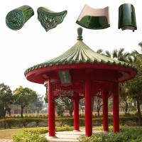 China Garden Pavilion Traditional Chinese Ceramic Roof Tiles 1900N Long Durability for sale