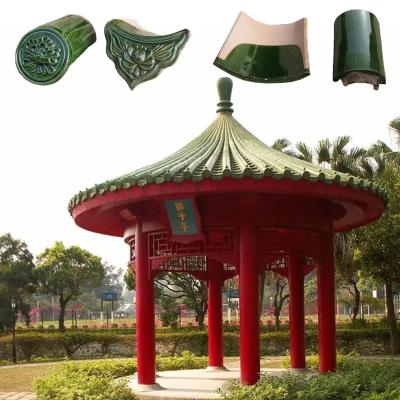 China Garden Pavilion Traditional Chinese Ceramic Roof Tiles 1900N Long Durability for sale
