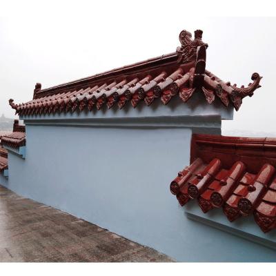 China Custom Frost Resistant Rose Red Glazed Ceramic Roof Tiles 220mm for sale