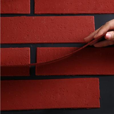 China Bendable Rugged Antique Brick Exterior Wall Flexible Clay Tiles For Villa for sale